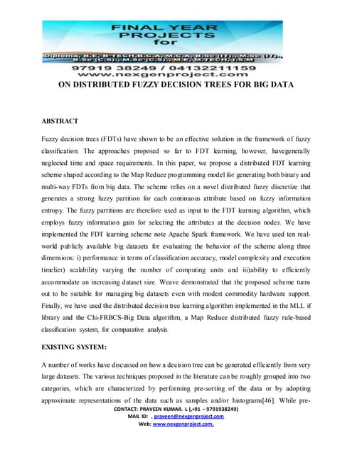 On Distributed Fuzzy Decision Trees For Big Data Pdf