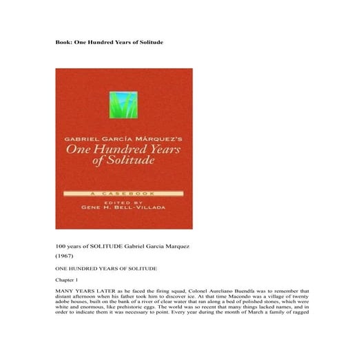 100 years of solitude presentation | PPTX