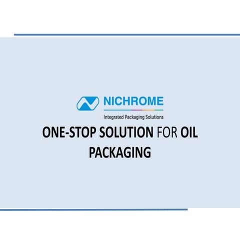 One stop solution for oil packaging machines | PPTX