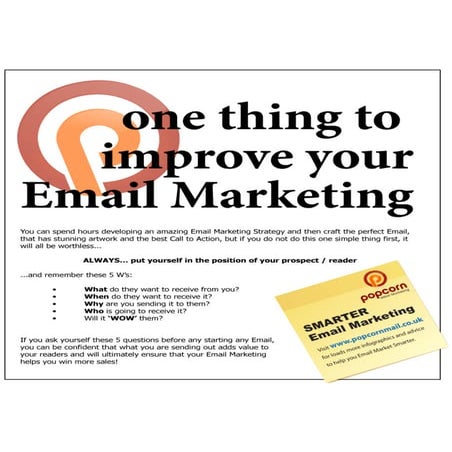 One thing you must do to improve your Email Marketing | PDF