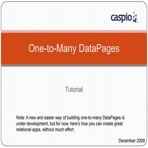 One-to-Many relational Web Application | PPT