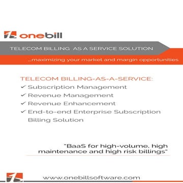 OneBill - Telecom Billing As a Service Solution | PDF