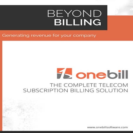 OneBill Software for Telecom Industry | PDF