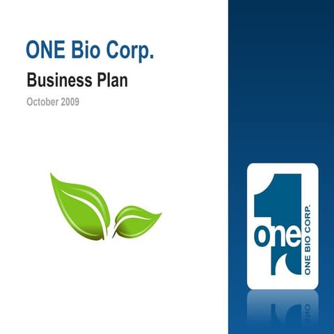 One Business Plan | PPT