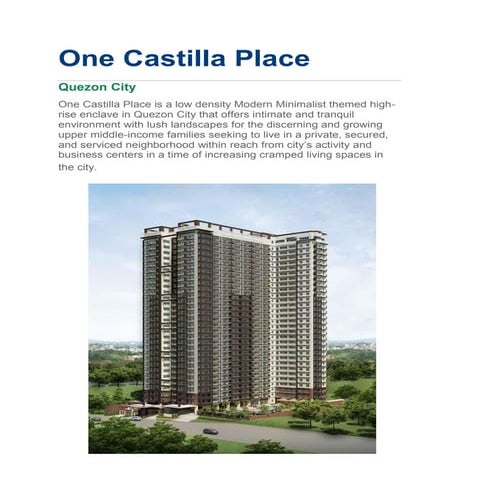 One Castilla Place Vacation Resort Condo Great Investment No Spot ...