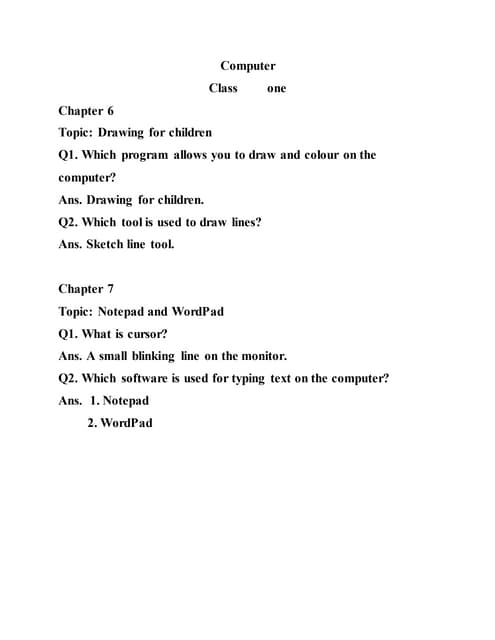 oxford computer grade 4 question answer | DOCX