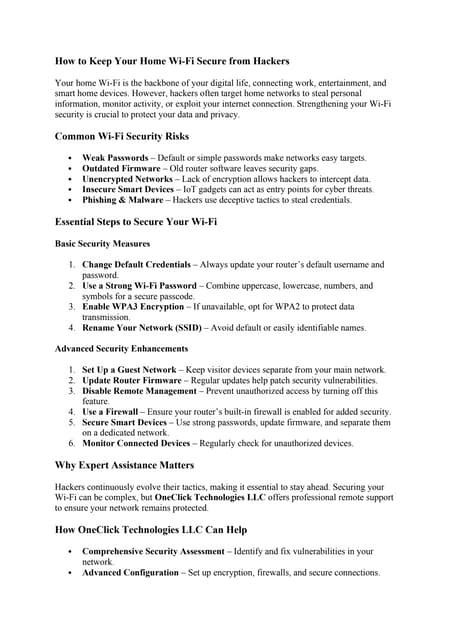 How To Keep Your Home Wi Fi Secure From Hackers Pdf