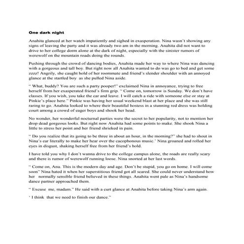 One dark night | DOC