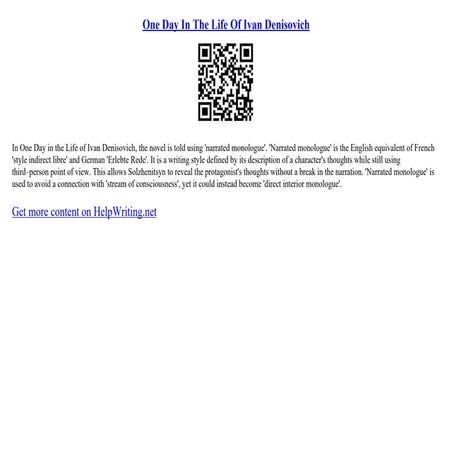 One Day In The Life Of Ivan Denisovich | PDF | Drama | Genres