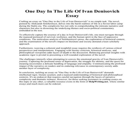 One Day In The Life Of Ivan Denisovich Essay.pdf