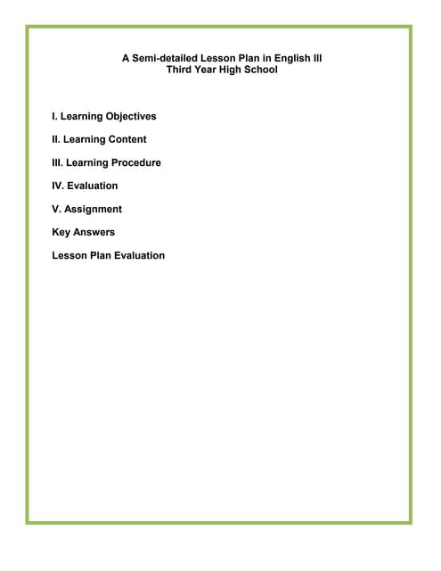 LESSON PLAN Basic sentence pattern | DOCX