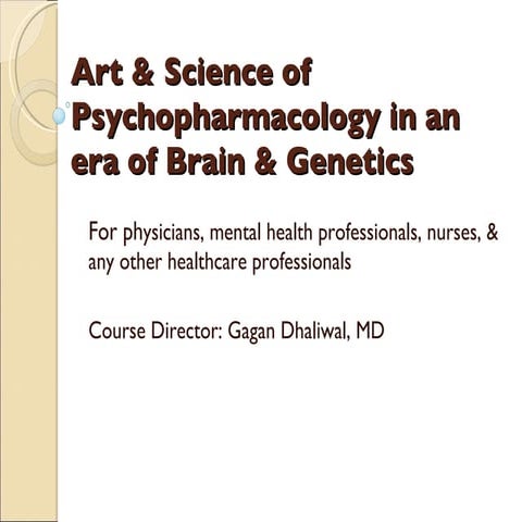 One Day Psychopharmacology Lecture Series | PPT