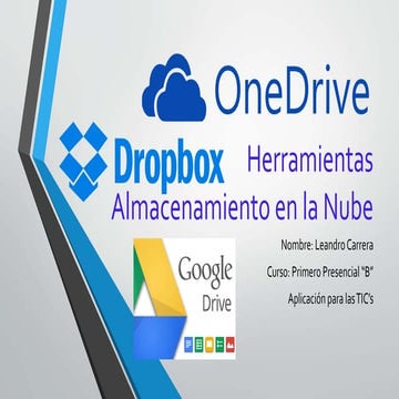 Herramientas de Almacenamiento en la Nube | PPTX | Computing | Technology & Computing