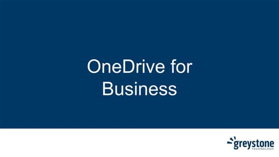 OneDrive Presentation | PPT