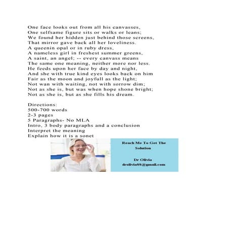 One face looks out from all his canvasses,One selfsame figure sits.docx