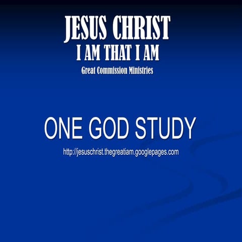 One God Study | PDF