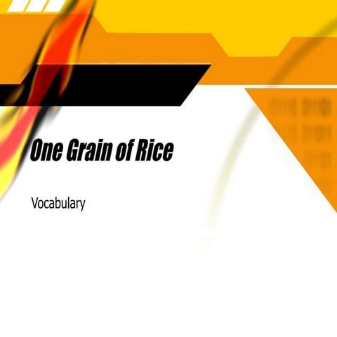 One Grain Rice Vocab | PPT