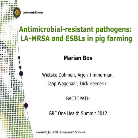 Antimicrobial-resistant pathogens: LA-MRSA in pig farming | PPT
