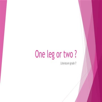 One leg or two folktale HMH Into literature | PPTX