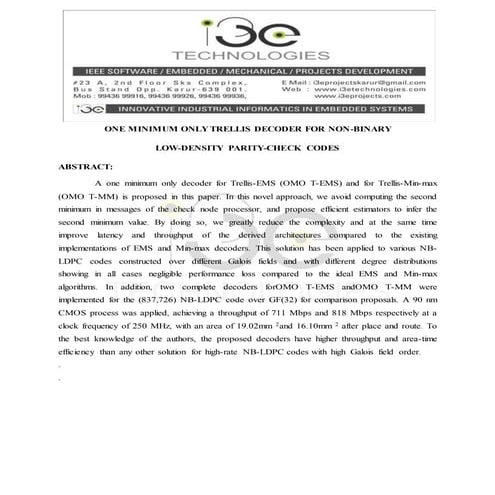 One minimum only trellis decoder for non binary low-density parity-check codes | PDF