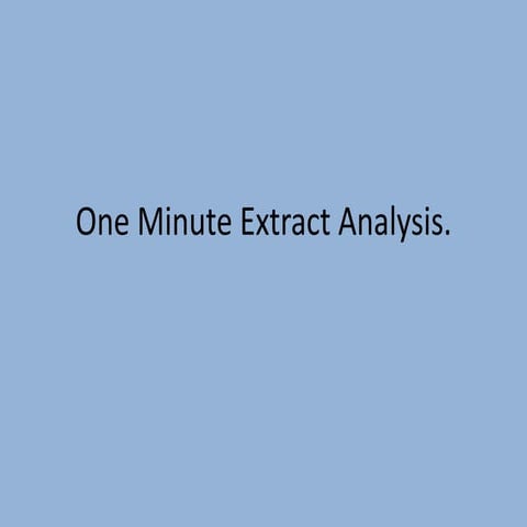 One Minute Extract Analysis. | PPTX