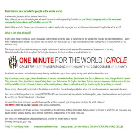 One minute for the world circle learnmore-slideshare | PPT