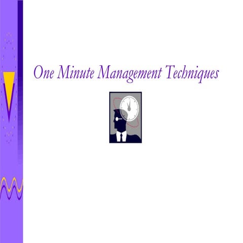 One Minute Management Techniques | PPT
