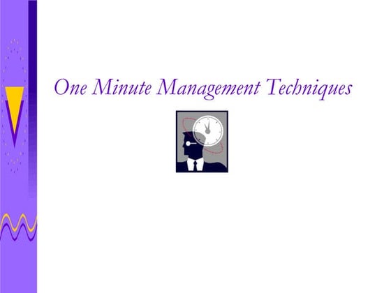 The One Minute Manager | PPTX | Career Advice | Careers