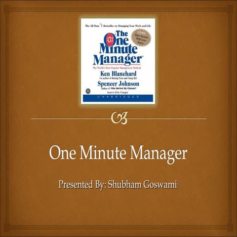 One minute manager | PPT