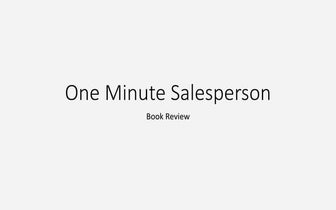 One Minute Salesperson Review