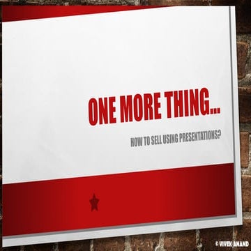 One More Thing - Sell Using Presentations | PDF
