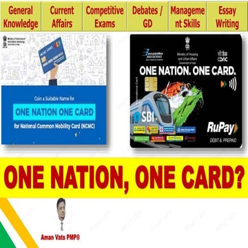 One nation one card - Concept and Benefits | PPTX