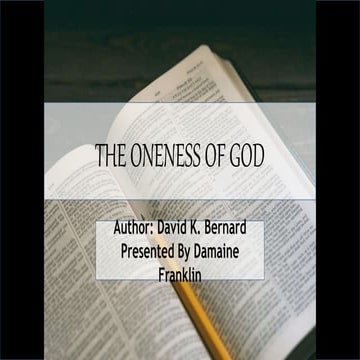 The Oneness of God | PPTX