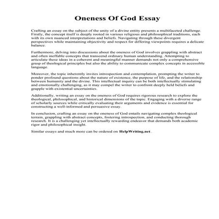 Oneness Of God Essay.pdf