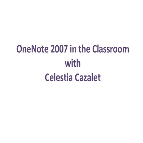 One note class notebook examples | PPTX