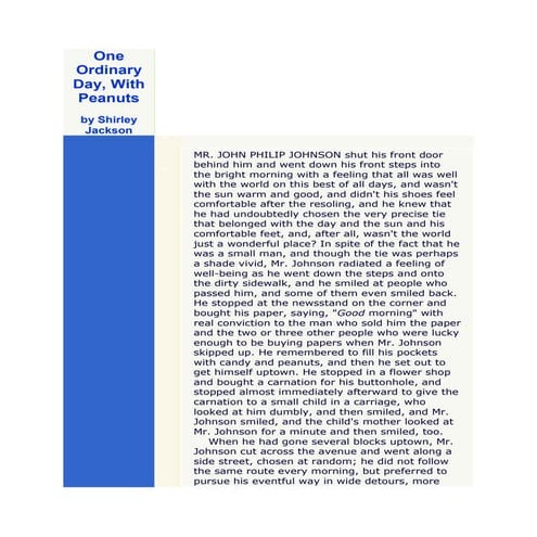 One Ordinary Day with Peanuts | PDF