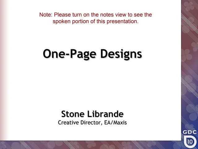 Game design document template for serious games | PDF