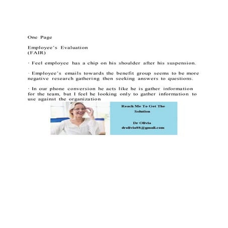 One PageEmployee’s Evaluation (FAIR)· Feel employee ha | DOCX