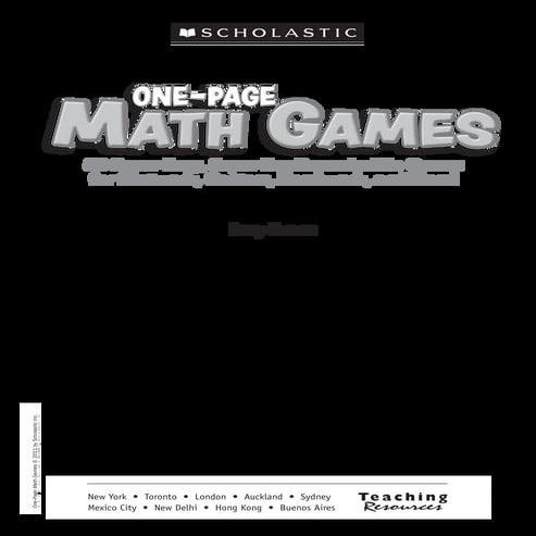 One page math_games | PDF | Board Games and Puzzles | Games and Puzzles