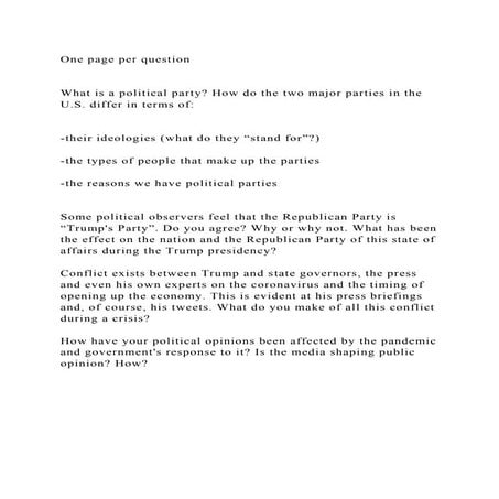 One page per question What is a political party How do the tw.docx