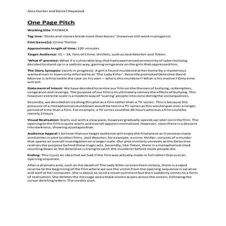 One page pitch | PDF