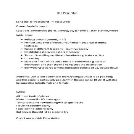 One page pitch | PDF