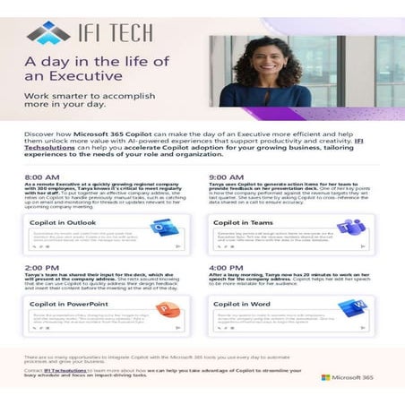 A Day in the Life of an Executive with Microsoft 365 Copilot | PDF