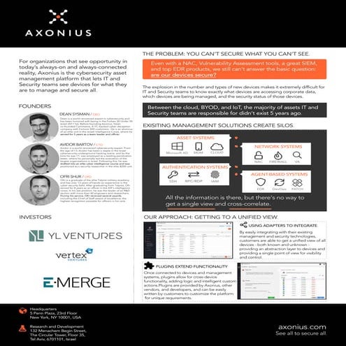Axonius One Page Summary | PDF