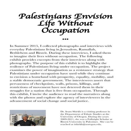 Palestinians Envision Life Without Occupation | PDF