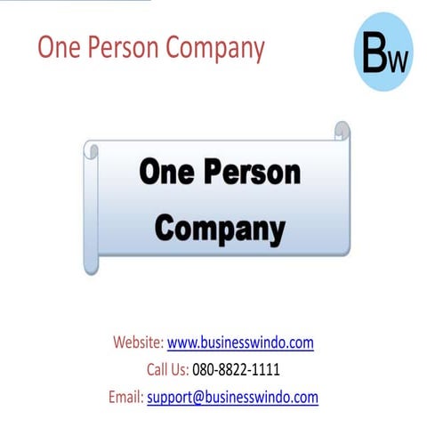 One Person Company Information | PPTX | Business Accounting & Finance ...