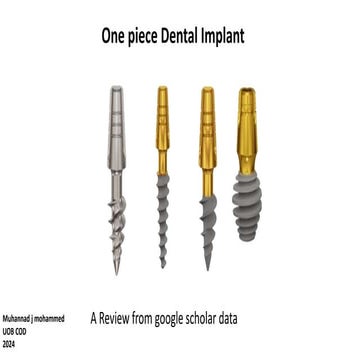 One piece compressive Dental implant : data from Google Scholar | PPTX