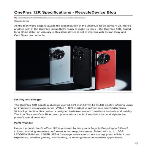 OnePlus 12R Specifications - RecycleDevice Blog.pdf