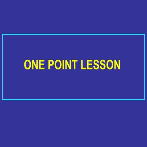 ONE POINT LESSONS-part1 .ppt, OPL TPM JH | PPT