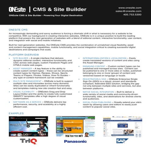 On Esite Enterprise Cms & Site Builder | PDF